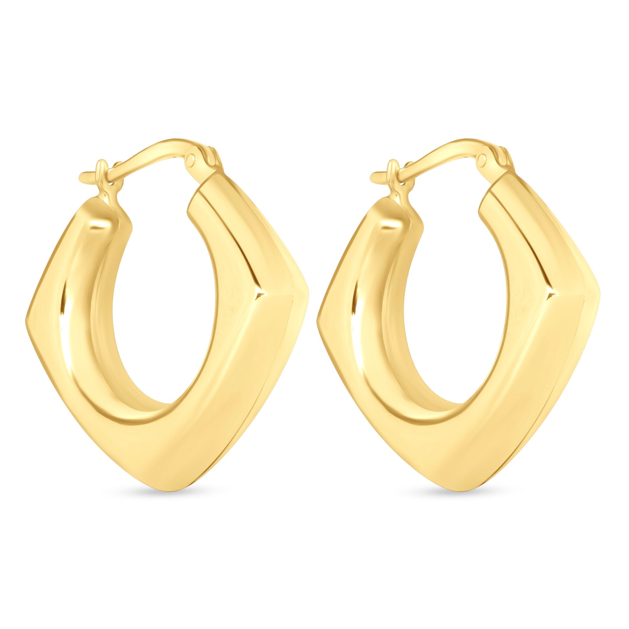 14K Gold Chunky Square Hoop Earrings – Abtin & Co.