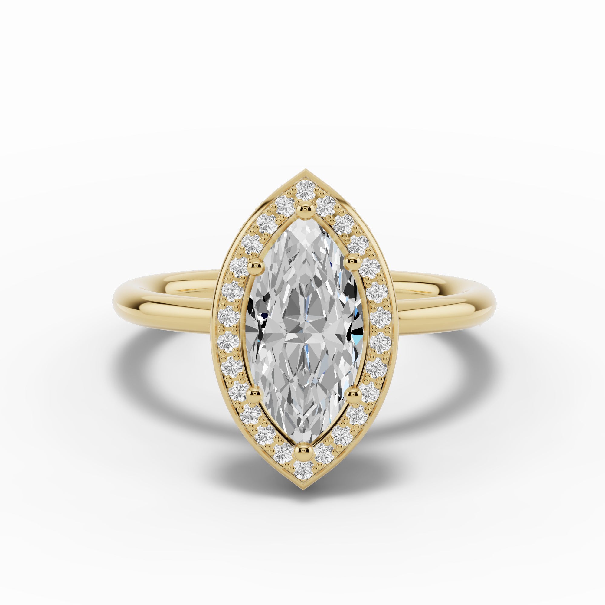 Marquise Nova Halo Engagement Ring – Abtin & Co.